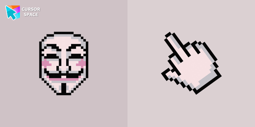 Custom Cursor The Guy Fawkes Mask Pixel For Chrome - Cursor Pack ...